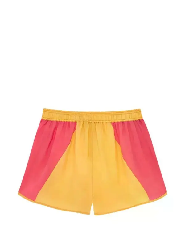 Saint Laurent Logo-detail Panelled Shorts - Yellow