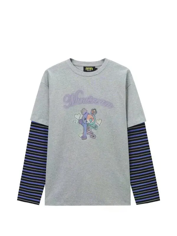 MINI CREAM Striped Long-sleeve T-shirt - Grey