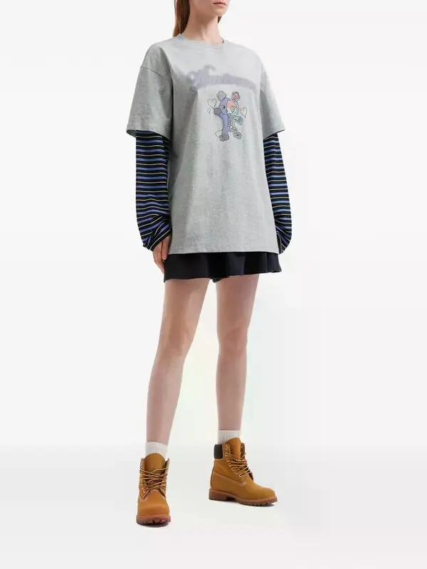 MINI CREAM Striped Long-sleeve T-shirt - Grey