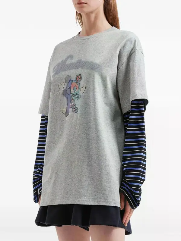 MINI CREAM Striped Long-sleeve T-shirt - Grey
