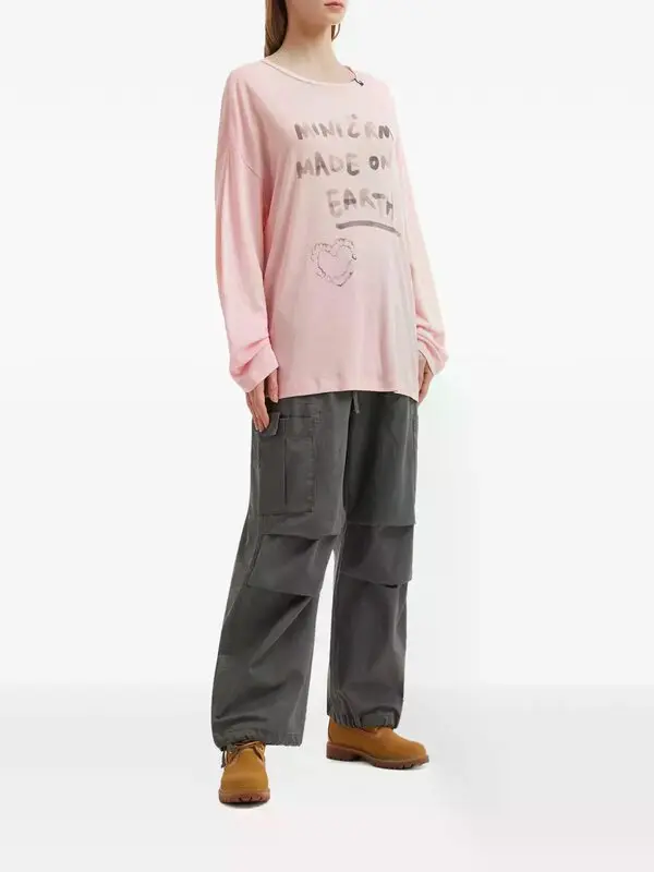 MINI CREAM Lettering-print T-shirt - Pink