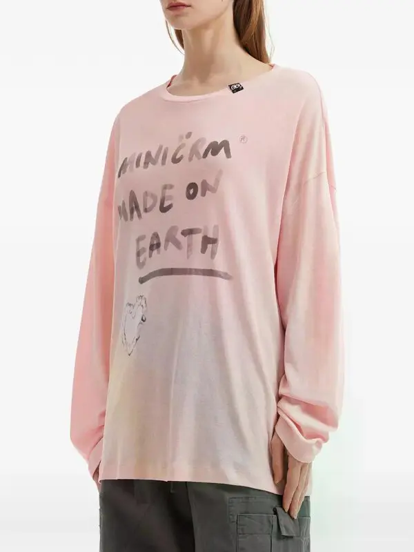 MINI CREAM Lettering-print T-shirt - Pink