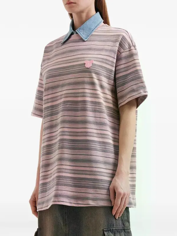 MINI CREAM Striped Polo Shirt