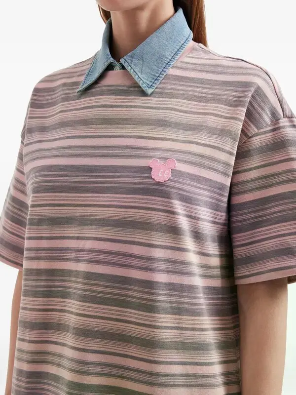 MINI CREAM Striped Polo Shirt