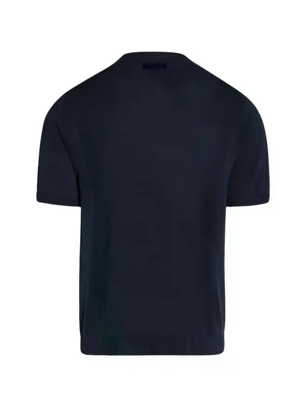 ALPHA TAURI Textured T-shirt - Blue