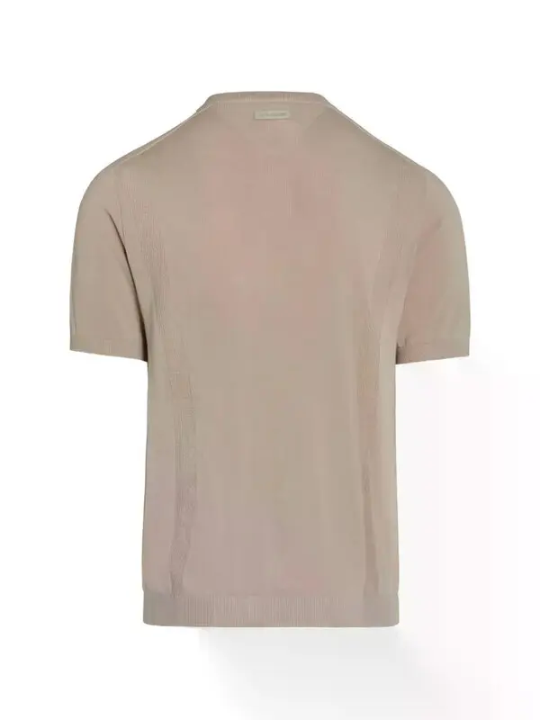 ALPHA TAURI Textured T-shirt - Neutrals