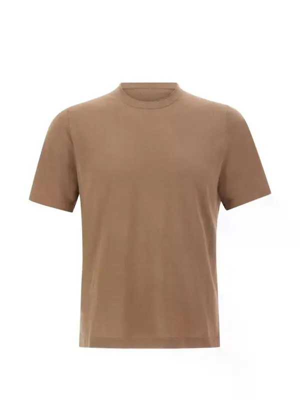 KANGRA Ribbed Crew-neck Knitted T-shirt