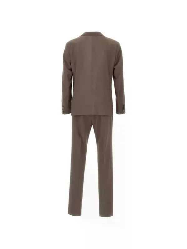 MANUEL RITZ Logo-pin Patch-pocket Suit - Brown