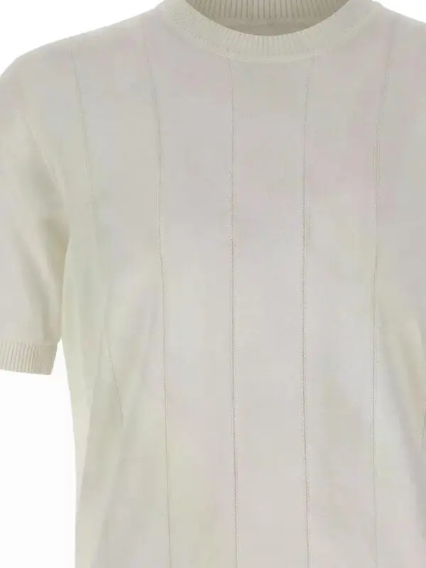 KANGRA Ribbed Short-sleeve Sweater - White