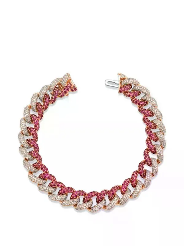Shay Ruby And Diamond Link Bracelet - Pink