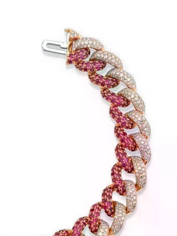 Shay Ruby And Diamond Link Bracelet - Pink