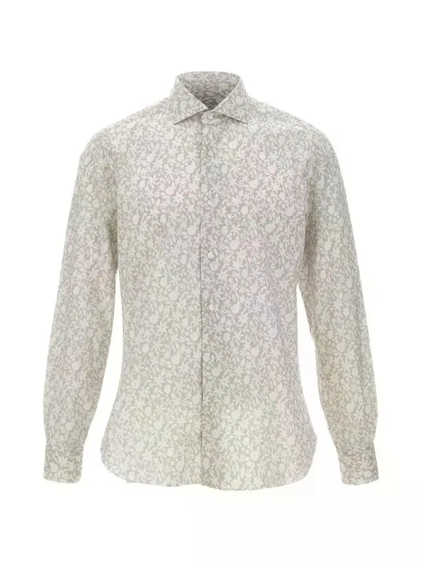 BARBA NAPOLI Floral-print Button-fastening Shirt