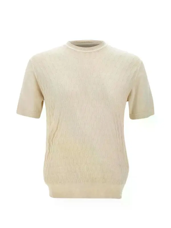 Peuterey Crew Neck T-shirt With Honeycomb Texture