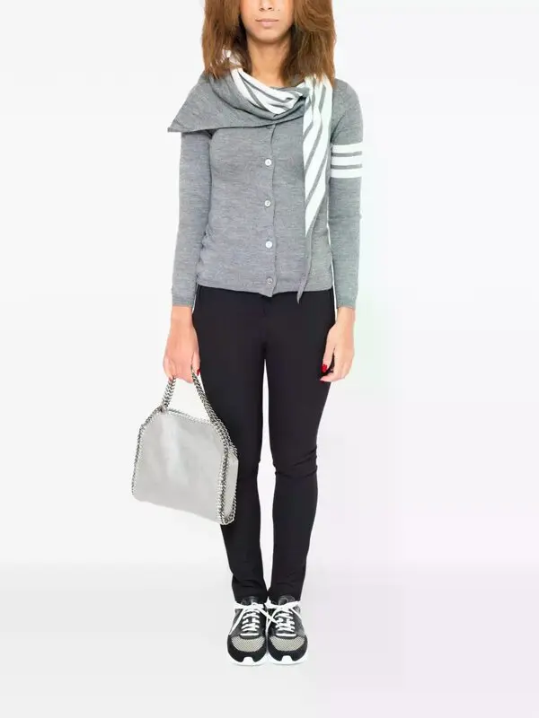 LA ROSE Striped Cardigan - Grey
