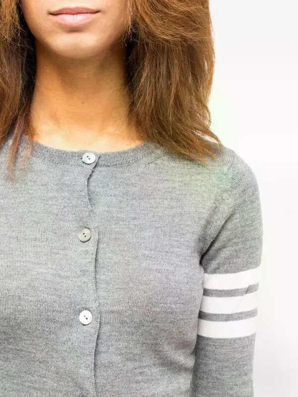 LA ROSE Striped Cardigan - Grey