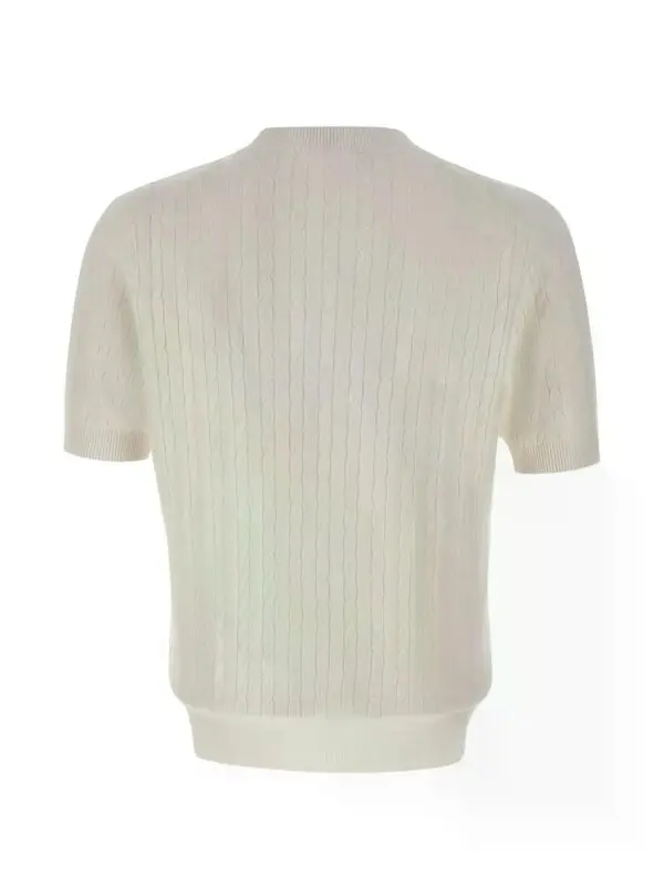 KANGRA Cable-knit Short-sleeve Sweater - White