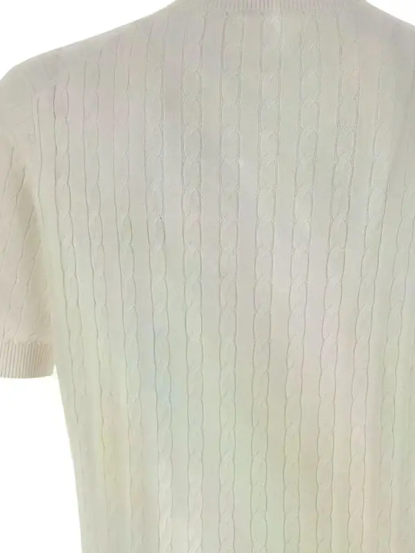 KANGRA Cable-knit Short-sleeve Sweater - White