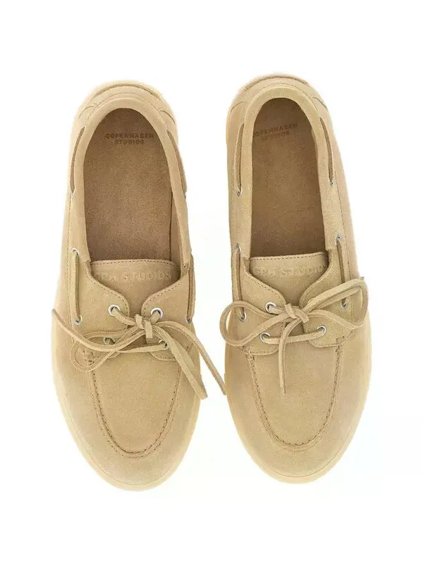 COPENHAGEN  Tonal-lacing Suede Boat Shoes