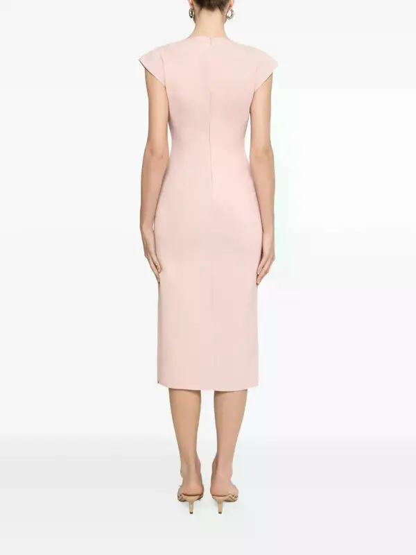 NISSA V-neck Slit Dress - Pink