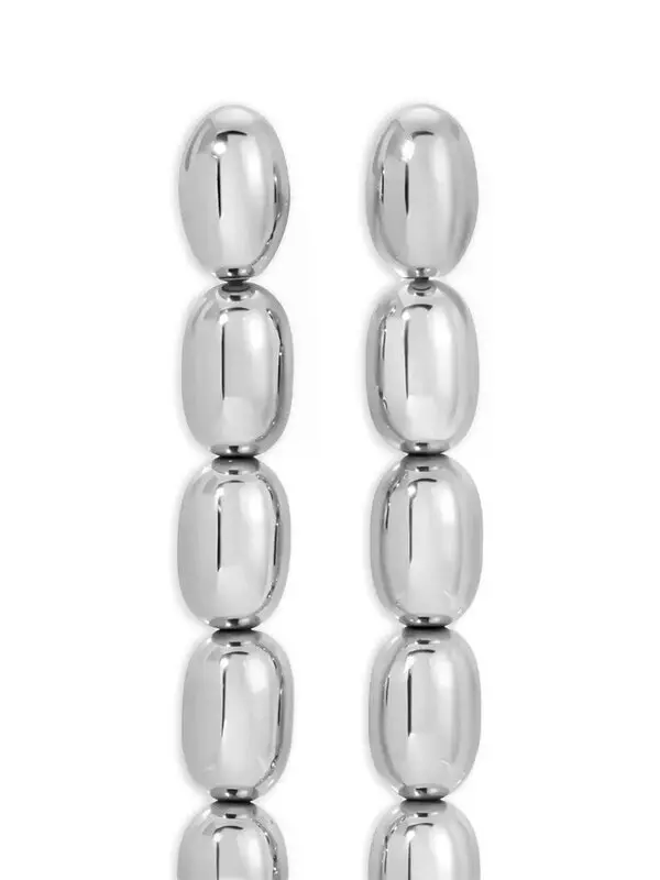 HEAVEN MAYHEM Beaded Edith Earrings - Silver