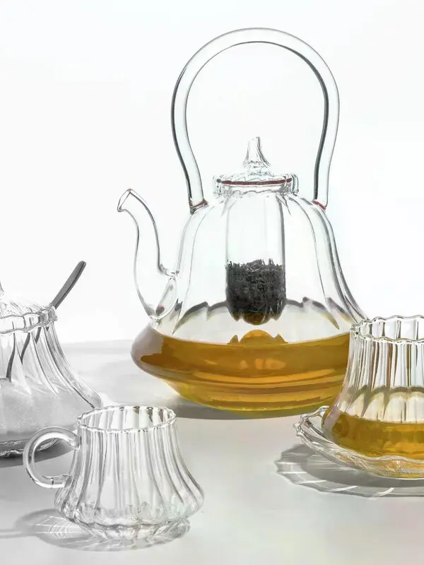ICHENDORF MILANO Curved-handle Glass Teapot