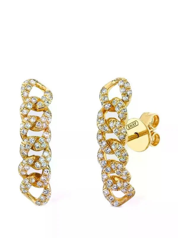 Shay Diamond Six Link Huggie Earrings - Gold