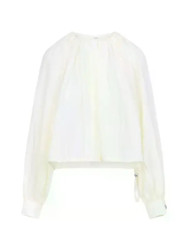 Co Drawstring Gathered Blouse - White