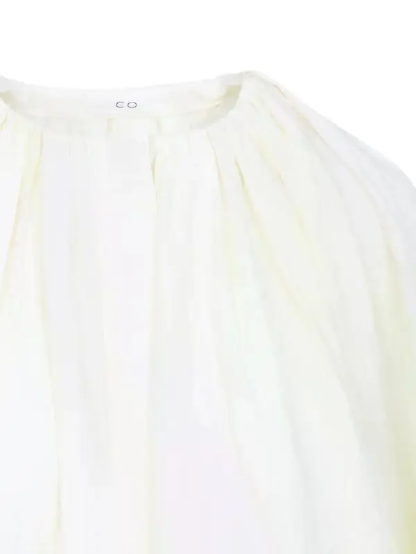 Co Drawstring Gathered Blouse - White
