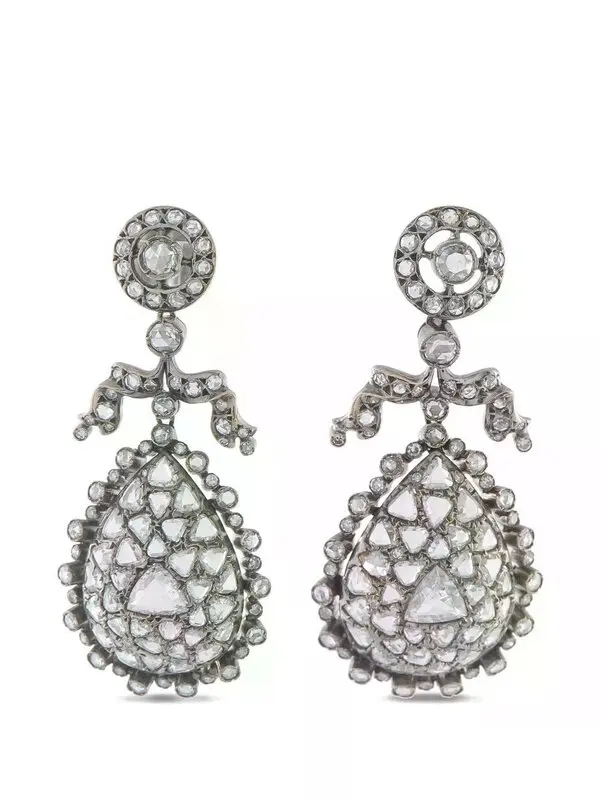 Fred Leighton Diamond Teardrop Earrings - Grey
