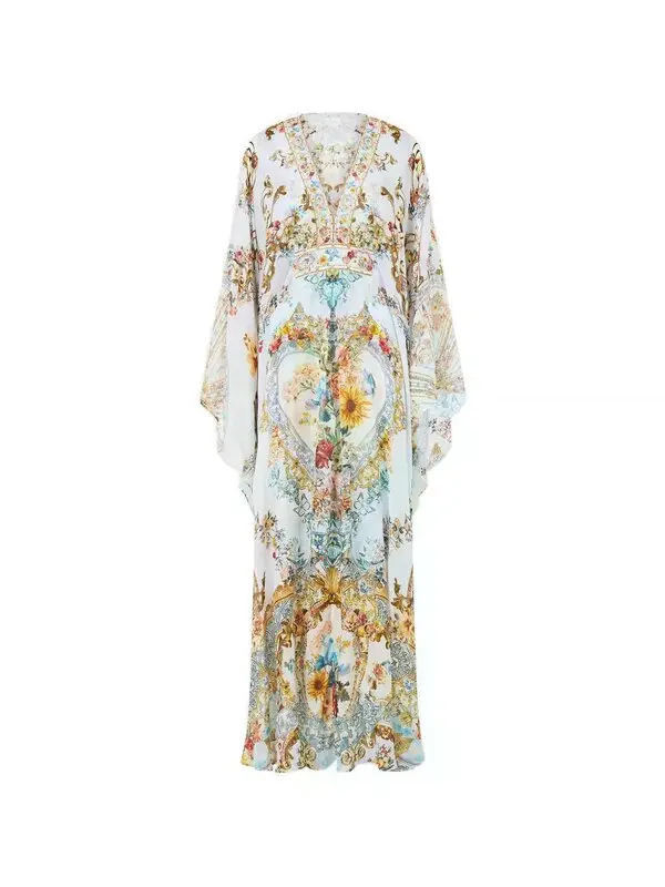 Camilla Seville Sweetheart Printed Kaftan - White