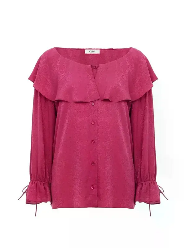 Chloé Ruffled Silk Blouse - Pink