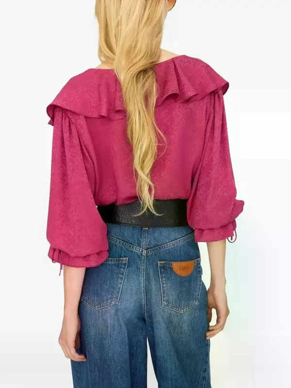 Chloé Ruffled Silk Blouse - Pink