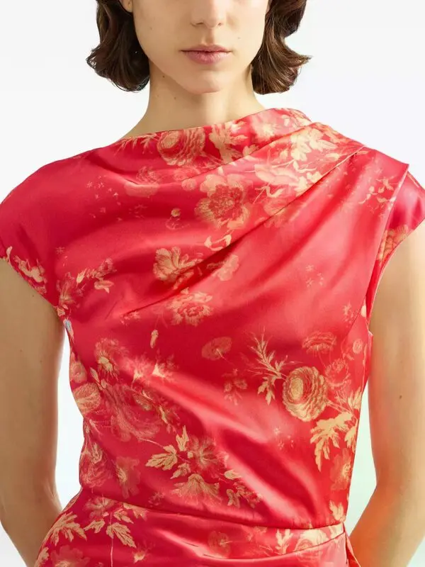 Erdem Floral Draped Maxi Dress