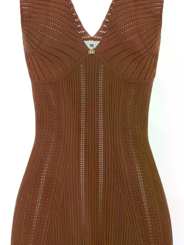 Elisabetta Franchi Knit Openwork Midi Dress