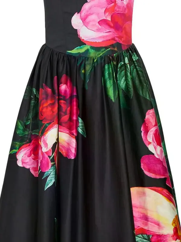 Alice + Olivia Tarrie Floral Print Maxi Dress - Black