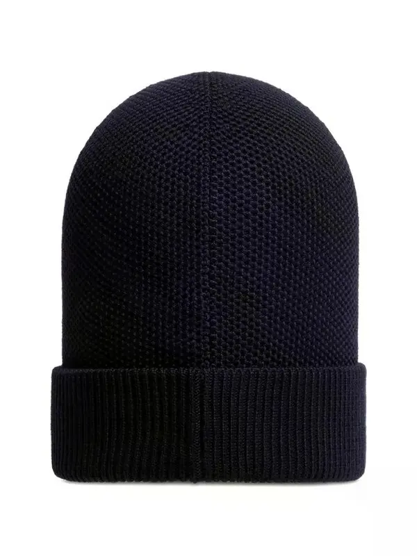 Moncler Logo Patch Beanie - Blue