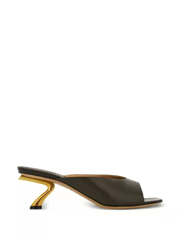 FERRAGAMO Leather Open-toe Mules - Brown