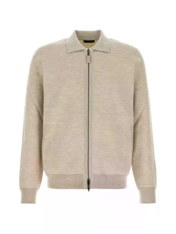 Brioni Zip-up Cardigan - Neutrals