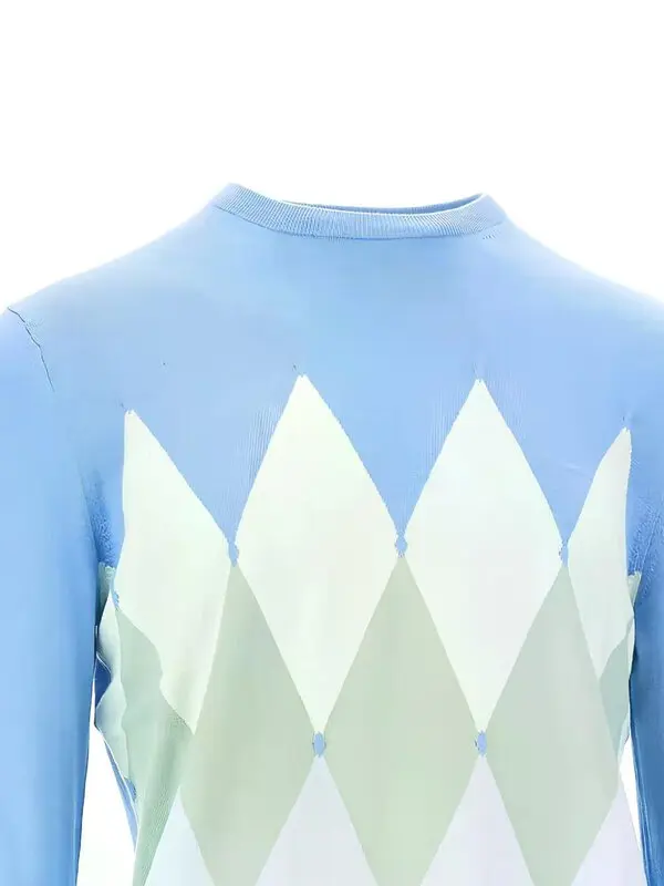 BALLANTYNE Argyle Pattern Crew Neck Sweater