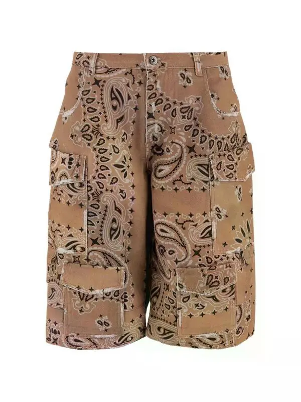 DON'T @ ME Bandana-print Denim Shorts
