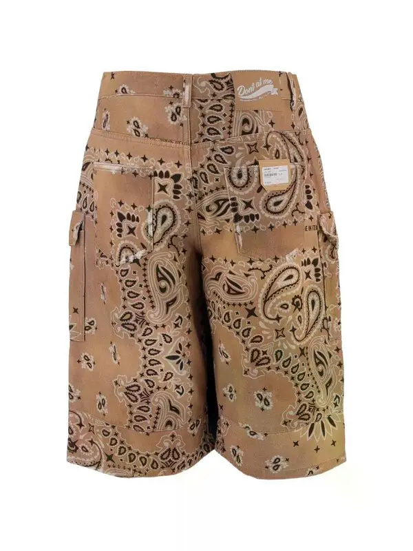 DON'T @ ME Bandana-print Denim Shorts