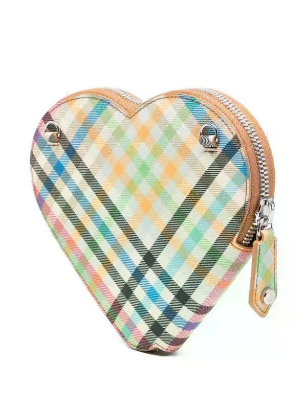 VIVIENNE WESTWOOD Heart Plaid Shoulder Bag