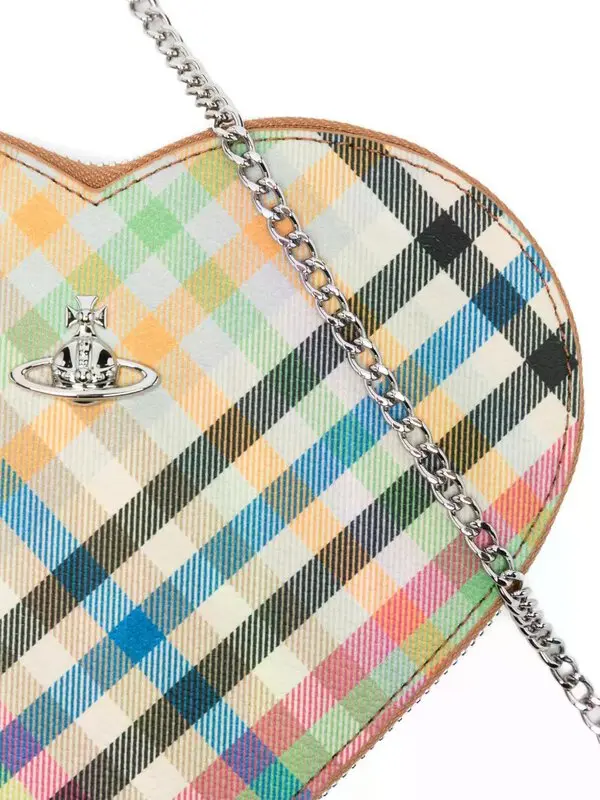 VIVIENNE WESTWOOD Heart Plaid Shoulder Bag