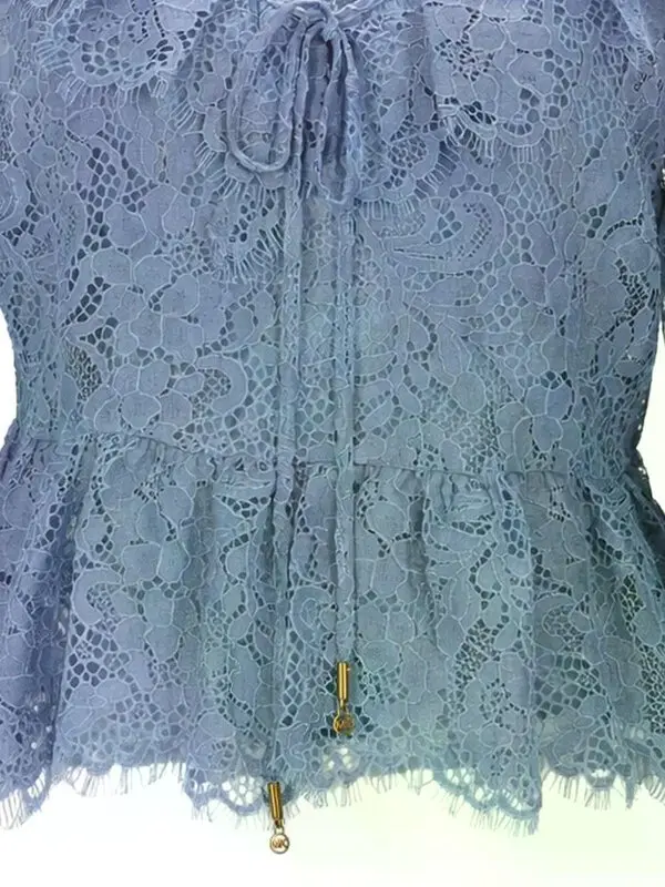 Michael Kors Lace Ruffled Top - Blue