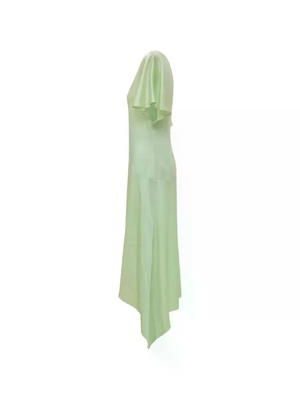 Stella McCartney Satin V-neck Dress - Green
