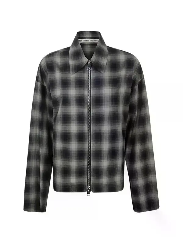 META CAMPANIA COLLECTIVE Checked Zip Shirt