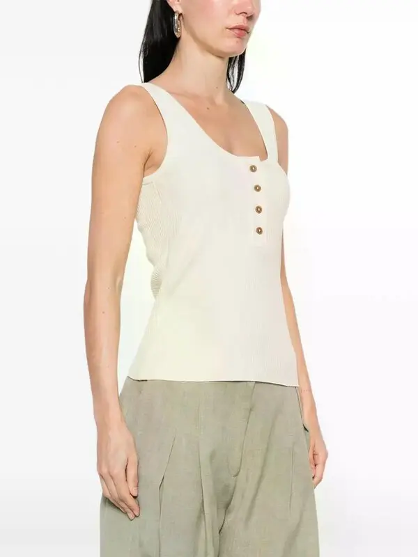 Vince Ribbed Button Tank