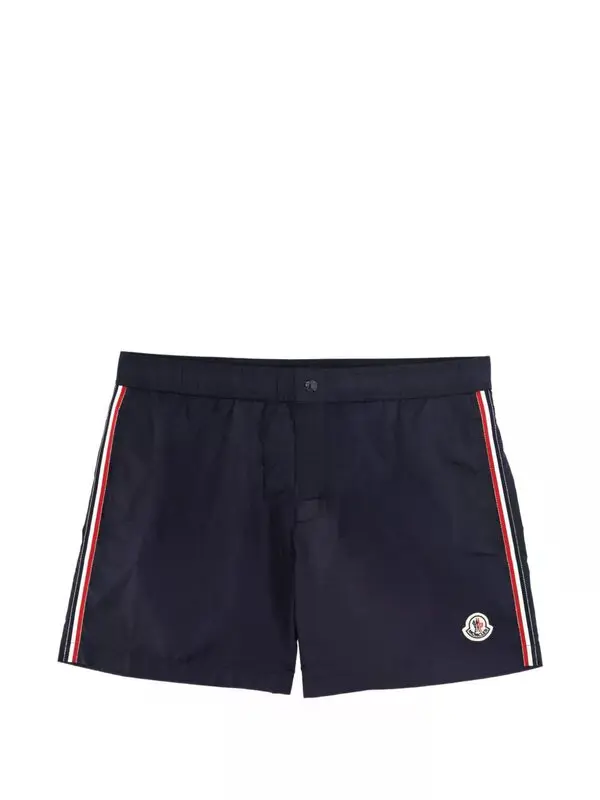 Moncler Stripe-detail Swim Shorts - Blue
