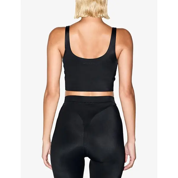 NIKESKIMS Shine Scoop-neck Bra Top - Obsidian