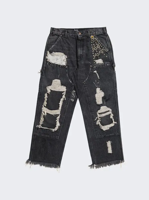 PALY Busted Double Knee Jean - Black
